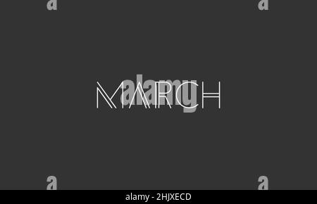Word MARCH in letters - Initial vector design - Premium font - Icon ...