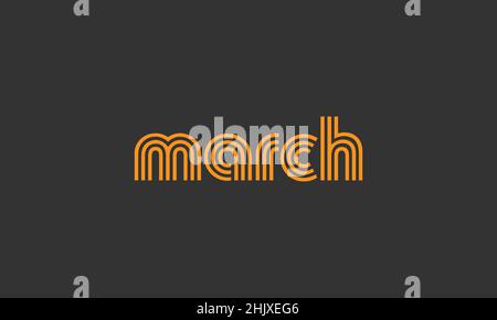 Word MARCH in letters - Initial vector design - Premium font - Icon ...