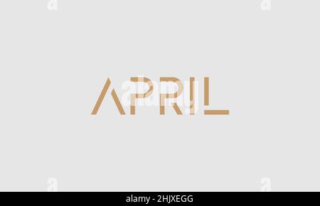 Word APRIL in letters - Initial vector design - Premium font - Icon ...