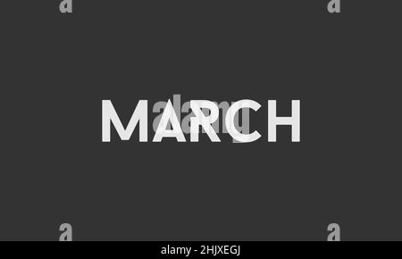 Word MARCH in letters - Initial vector design - Premium font - Icon ...