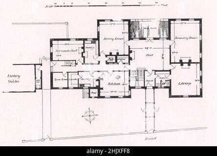 The garden front. Hertfordshire. Bengeo House, Hertford. - Designed by ...