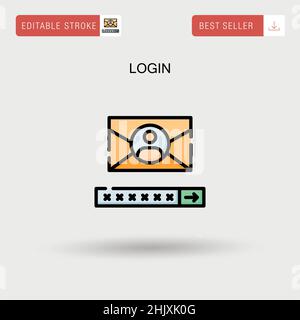 A vector of the login page icon with the username and password fields ...