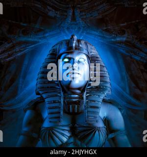 3D Illustration of Fantasy Egyptian woman isolated on white background ...