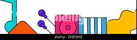 Border template with musical instruments illustration Stock Vector ...
