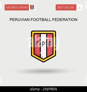 Peruvian Football Federation icon vector, filled flat sign, solid ...