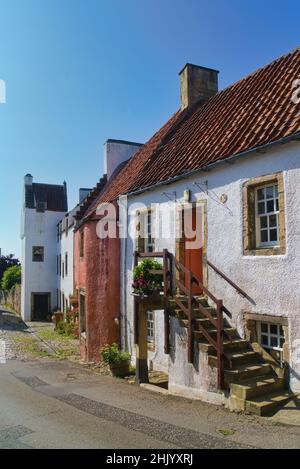 Ancient Culross village of Coastal Path. Sign and map at car park ...