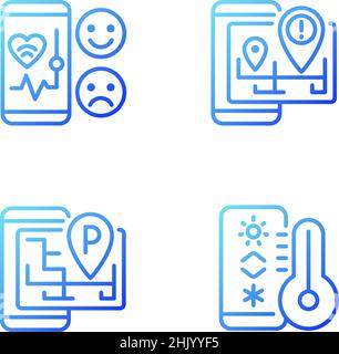 Web applications linear icons set. Responsive, Scalable, Intuitive, Secure, Agile, Integrative ...