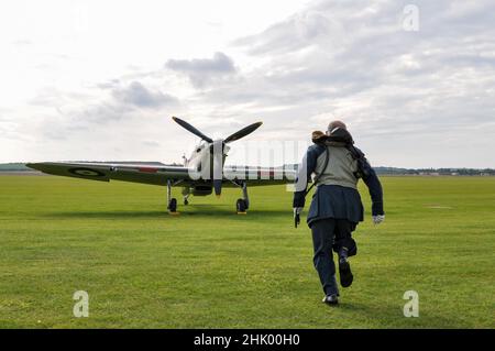 Battle of Britain scramble re-creation. RAF, Royal Air Force Second ...