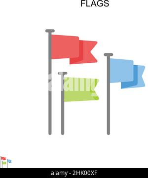 Flags Simple vector icon. Illustration symbol design template for web ...