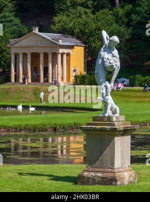 Statue and Temple of Piety, Studley Royal landscape gardens, near Ripon ...