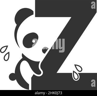 Panda icon behind letter S logo illustration template Stock Vector ...