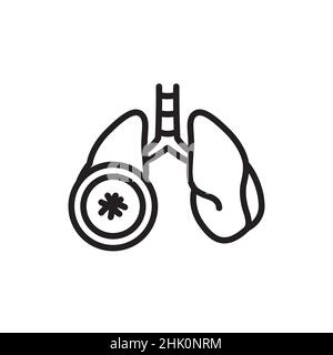 Bronchitis color line icon. Isolated vector element. Outline pictogram ...