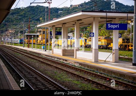 Railway station of Sapri at the Italian west coast - SAPRI, ITALY ...