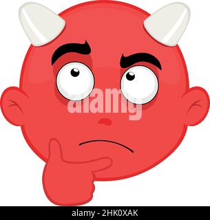 Devil emoticon with facial expression illustration Stock Vector Image ...