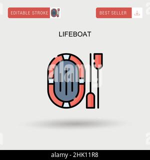 Rescue sea boat icon simple vector. Search flood. Safety vest Stock ...