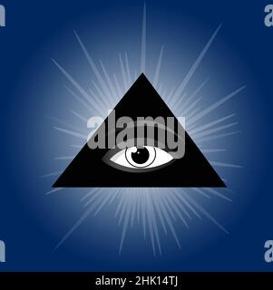 Sacred Geometry magic triangle symbol, third Eye sign. Geometric mystic ...