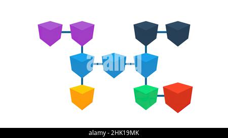 Simple blockchain animation. Blockchain technology animation ...
