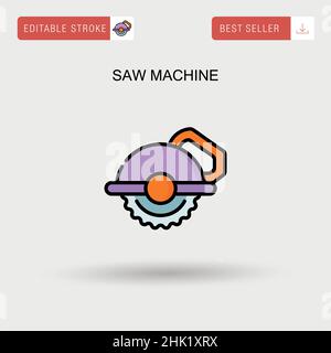 Carpenter at work, saw machine equipment for job Stock Vector Image ...