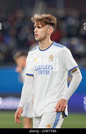 BARCELONA - JAN 29: Pablo Ramon in action during the Primera RFEF match ...