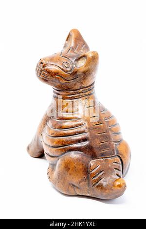 Traditional day of the dead Xolo dog ceramic statue isolated Stock ...