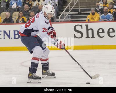 Washington Capitals center Nic Dowd, right, celebrates his goal next to ...