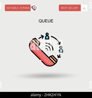 Queue Simple vector icon Stock Vector Image & Art - Alamy