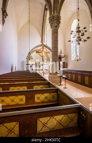 Sweden, Gotland Island, Stanga, Stanga church, interior crucifix Stock ...