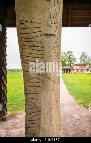 Sweden, Lake Vattern Area, Rok, Rokstenen, Sweden's most famous rune ...