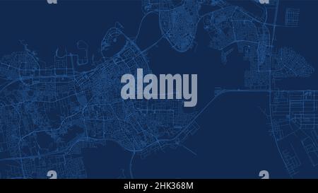 Manama city province vector map poster. Capital of Bahrain municipality ...