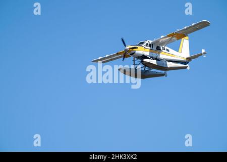 Issaquah, Washington State, USA. Kenmore Air charter float plane flying ...