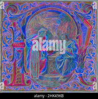 Two Manuscript Illuminations with Initials Mounted in One Frame:, N ...