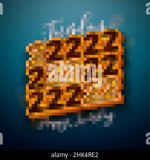 Happy Twosday Illustration with Tuesday 2-22-22 Letter and Colorful ...