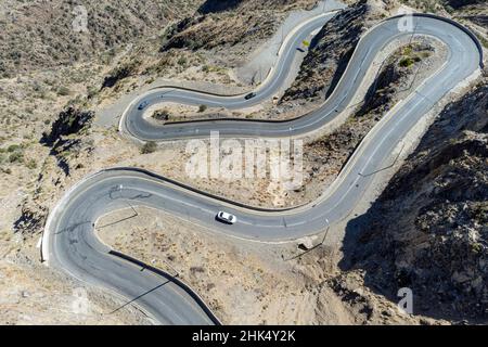 Zigzag Abha mountain road, Kingdom of Saudi Arabia, Middle East Stock ...