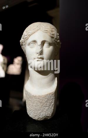 Marble Statue & Portrait of the Greek Goddess Arete, the ...