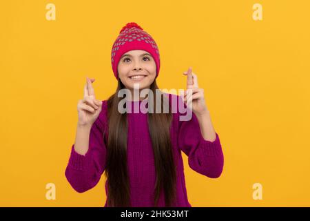 Teenager girl wear winter sweater, celebrating christmas holidays on ...