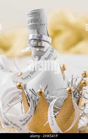 Close-up of a small decorative golden bell indoors Stock Photo - Alamy