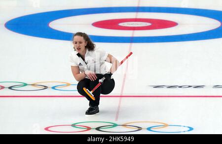 Great Britain's Jennifer Dodds during the Curling Mixed Doubles Semi ...