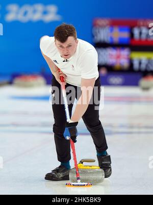 Great Britain's Bruce Mouat during the Men's Curling gold medal game ...