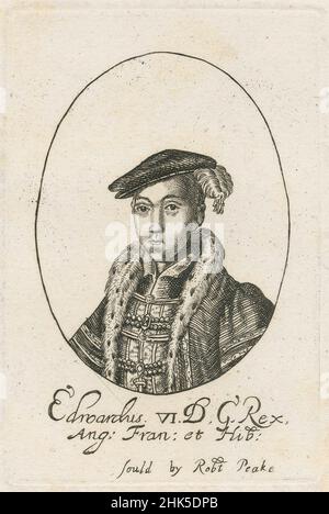Engraving of King Edward VI (1537-1553) on the Eve of his Coronation ...