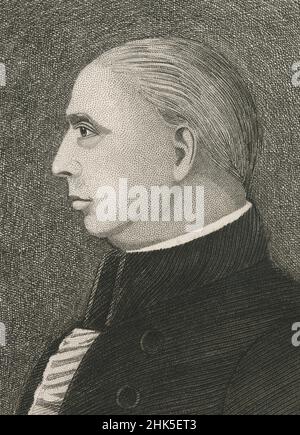 Antique circa 1850 engraving of Rufus Putnam. Brigadier-General Rufus ...