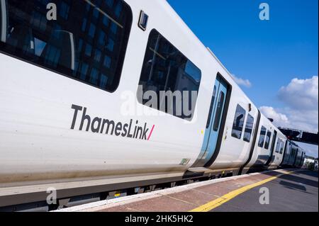 A British Rail class 700 Desiro City Thameslink train crossing the ...