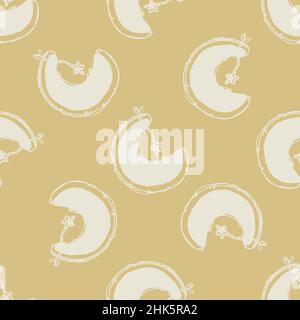 Gender neutral sleepy star and moon seamless vector background. Simple ...