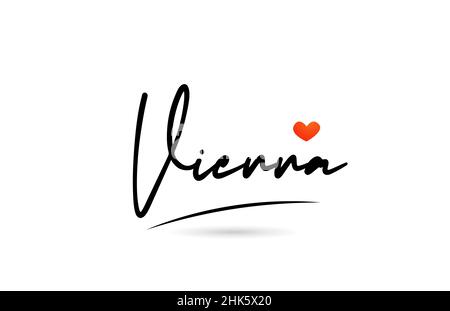 White Vienna Handwritten Word Text with Butterflies and Colorful Swoosh ...