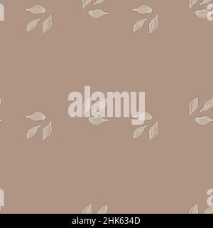 Seamless pattern cardamom on pastel brown background. Cute plant sketch ...
