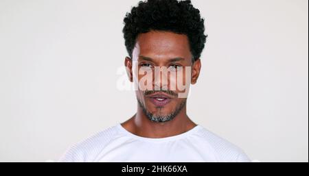 African American feeling relief changing emotion mood from stress to ...