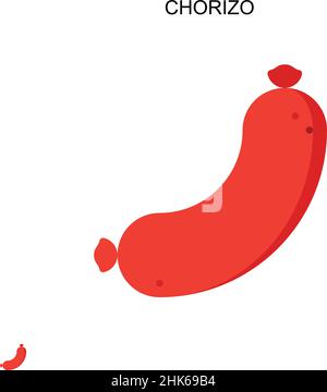 Chorizo Simple vector icon. Illustration symbol design template for web ...