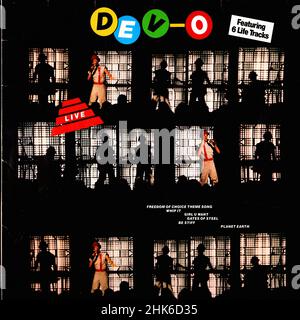 Vintage vinyl record cover - Devo - Total Devo - D - 1988 Stock Photo ...