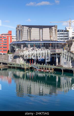 Modern architecture, Michael Fowler Centre, Wellington, North Island ...