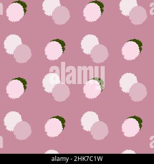 Pom poms of seamless pattern. Hand drawn cute background. Repeated texture in doodle style for ...