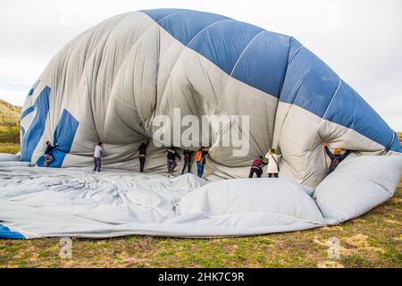 Balloon ride over fantastic tuff formations, Cappadocia, Turkey ...